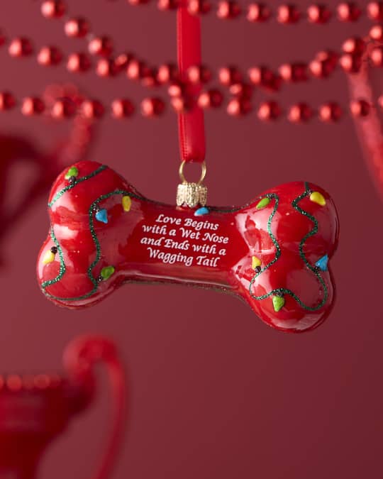 Joy To The World Collectibles Dog Bone Christmas Ornament | Neiman Marcus