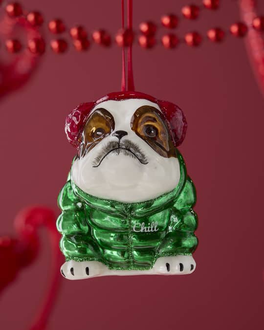 Joy To The World Collectibles Bulldog In Puffer Coat Christmas Ornament ...
