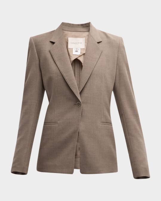 Lafayette 148 New York Single-Button Pick Stitch Blazer | Neiman Marcus