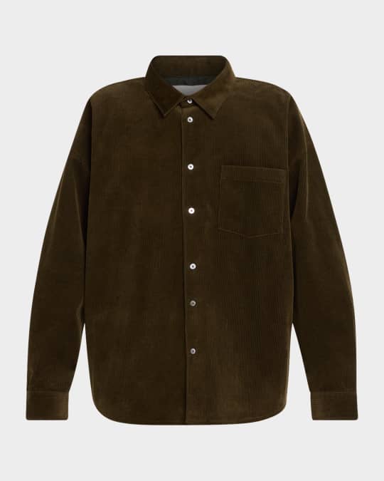 FRAME Men's Relaxed Corduroy Overshirt | Neiman Marcus