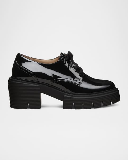 Stuart Weitzman Soho Patent Leather Derby Shoes | Neiman Marcus