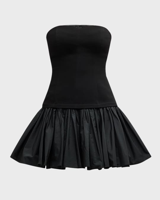 Cinq a Sept Amanda Strapless Sweetheart Fit & Flare Combo Mini Dress ...