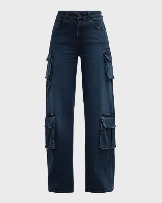 Emporio Armani High-Rise Straight Cargo Jeans | Neiman Marcus