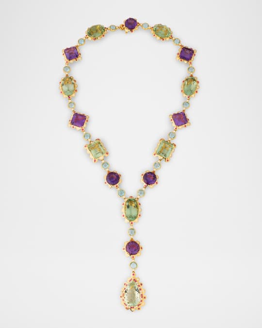 Nini Jewels Royale 18K Yellow Gold Mixed-Stone Necklace, 20" | Neiman ...