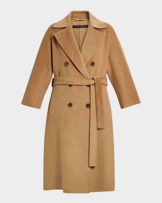 Marina Rinaldi Plus Size Bratto Double-Breasted Wool Coat | Neiman Marcus