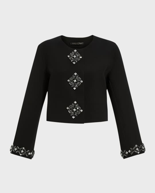 Marina Rinaldi Plus Size Mabel Crystal-Embellished Jacket | Neiman Marcus
