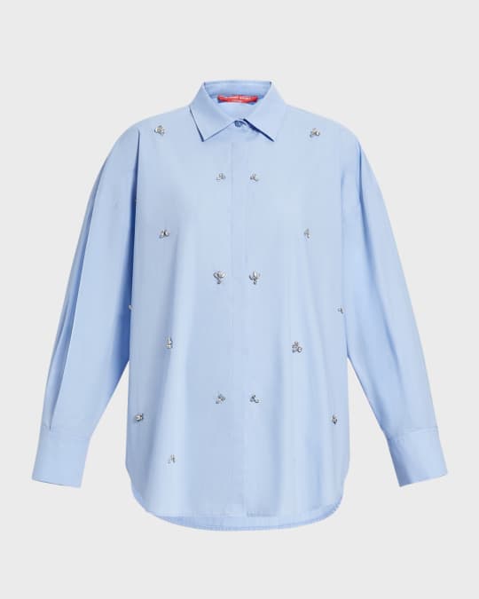 Marina Rinaldi Plus Size Ape Rhinestone-Embellished Shirt | Neiman Marcus