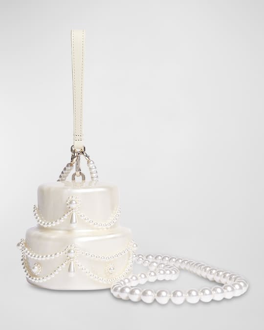 Simone Rocha Pearly Beaded Frosting Cake Crossbody Bag | Neiman Marcus
