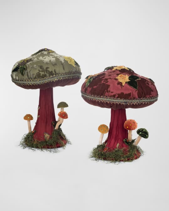 Katherine's Collection Harvest Forage Soft Top Mushrooms, Set of 2 ...