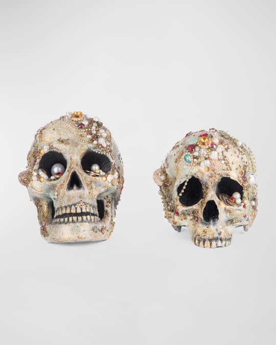 Katherine's Collection Tabletop Jewel Encrusted Skulls, Set of 2 ...