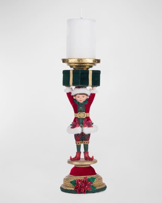 Katherine's Collection Holiday Magic Elf Candlestick | Neiman Marcus