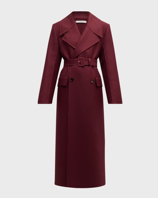 Co Belted Double-Breasted Long Coat | Neiman Marcus