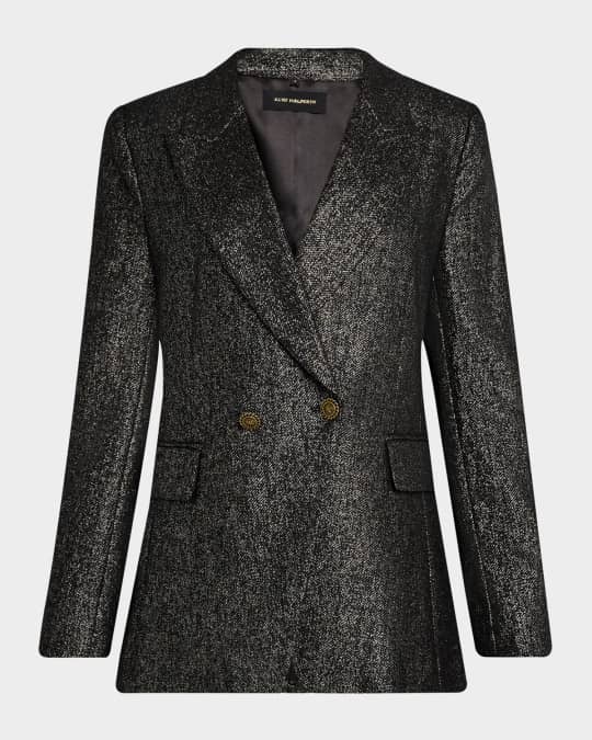 Kobi Halperin Kitt Metallic Double-Breasted Jacket | Neiman Marcus