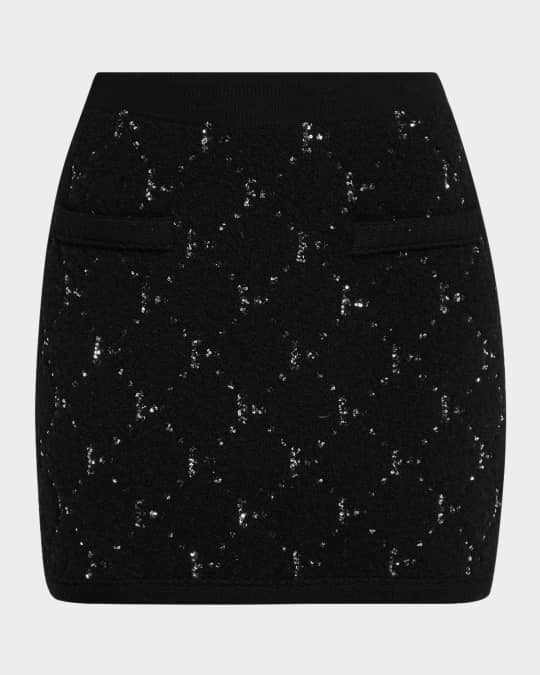 Kobi Halperin Salem Sequin-Embellished Fuzzy Knit Mini Skirt | Neiman ...