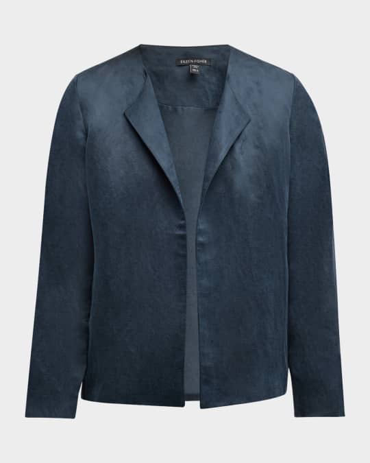 Eileen Fisher Open-Front Satin Jacket | Neiman Marcus