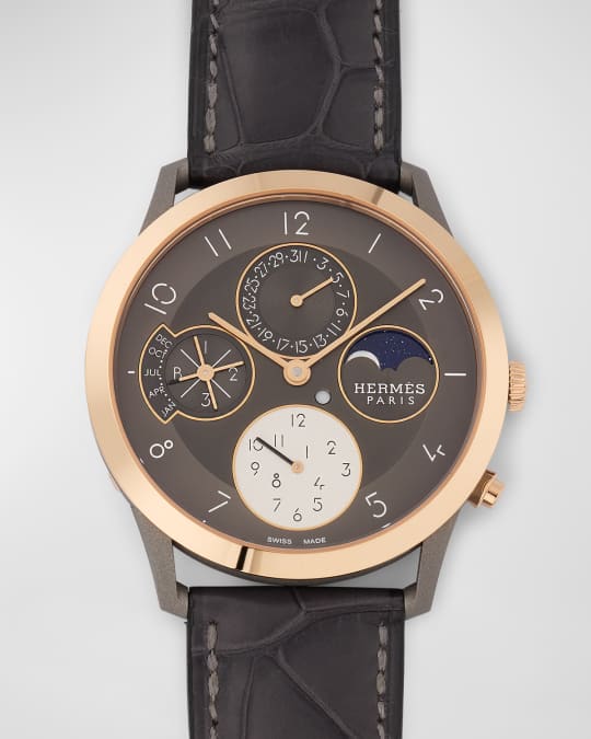 Hermes Slim d'Hermes Quantieme Perpetuel Watch, 39.5mm | Neiman Marcus