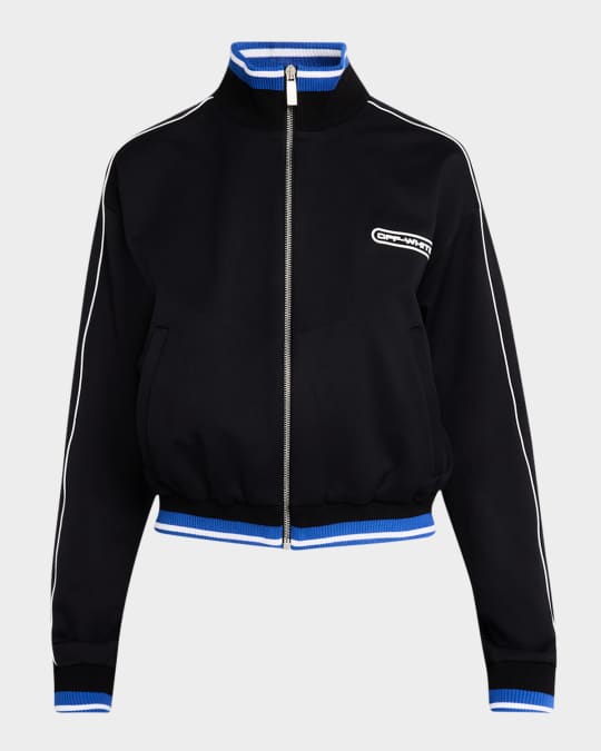 Off-White 90s Logo Crop Track Jacket | Neiman Marcus