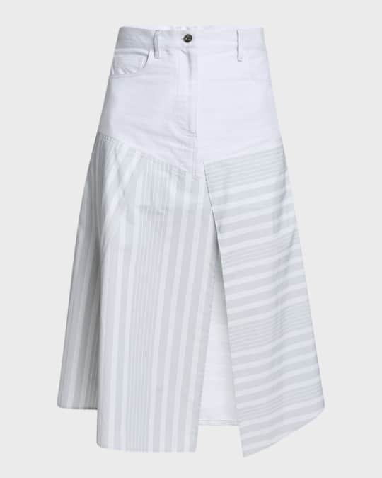 JW Anderson Patchwork Asymmetric Midi Skirt | Neiman Marcus