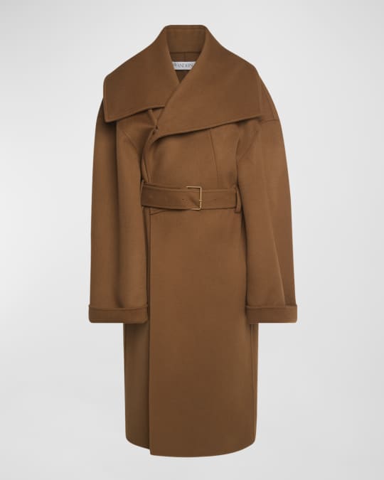 JW Anderson Belted WoolvWrap Coat | Neiman Marcus
