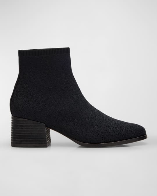 Eileen Fisher Paron Stretch Crepe Knit Booties | Neiman Marcus