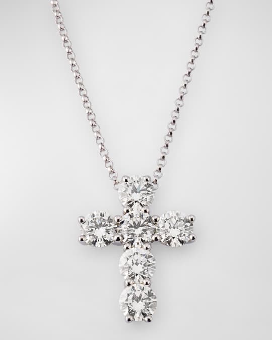 Neiman Marcus Diamonds 18K White Gold Diamond Cross Pendant Necklace ...