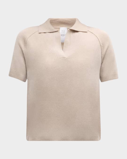 TSE Cashmere Cashmere Raglan-Sleeve Polo Shirt | Neiman Marcus
