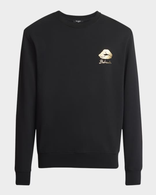 Balmain Men's Golden Kiss Sweatshirt | Neiman Marcus