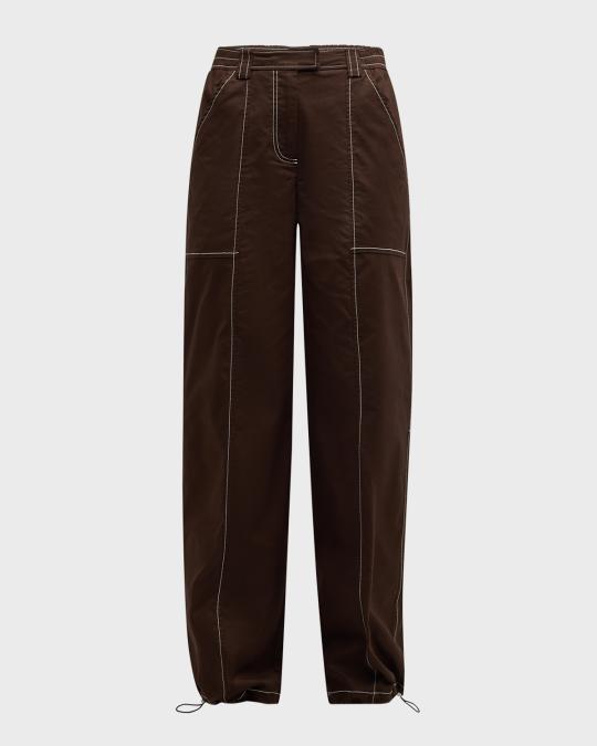 SIMKHAI Delfina Straight-Leg Cinched Cargo Pants | Neiman Marcus
