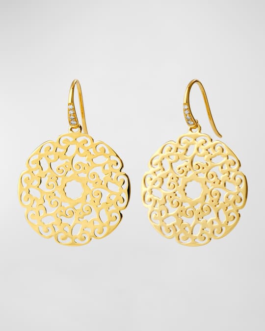 Syna 18K Yellow Gold Mogul Earrings with Diamonds | Neiman Marcus