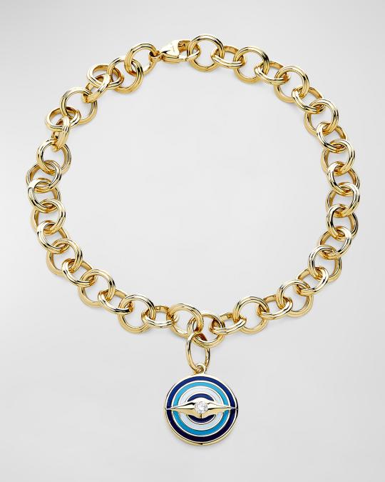 Syna 18K Yellow Gold Chakra Evil Eye Charm Bracelet | Neiman Marcus