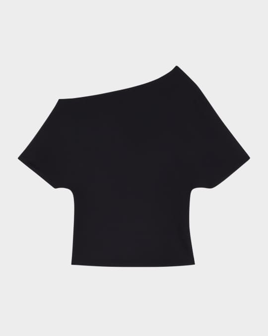 Rohe Asymmetric Short-Sleeve Top | Neiman Marcus