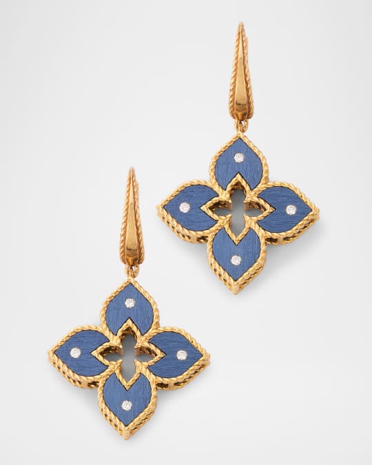 Roberto Coin 18K Rose Gold Medium Diamond and Blue Titanium Venetian ...