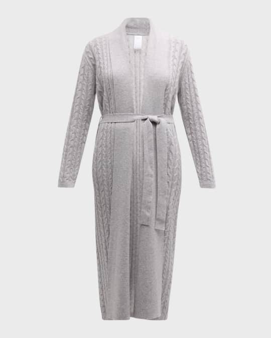 Neiman Marcus Cashmere Collection Cashmere Cable-Knit Robe | Neiman Marcus