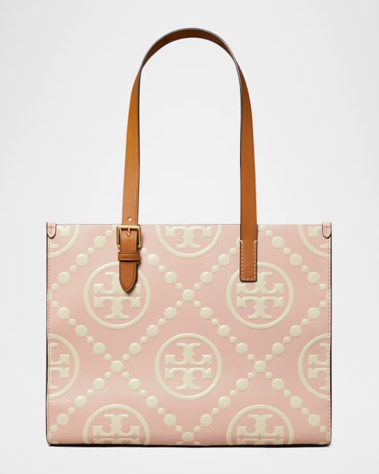Tory Burch Small T Monogram Embossed Leather Tote Bag | Neiman Marcus