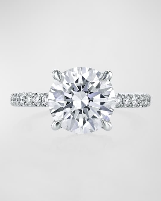 Neiman Marcus Diamonds Platinum Round Diamond Ring, 3.53tcw (Size 6.5 ...