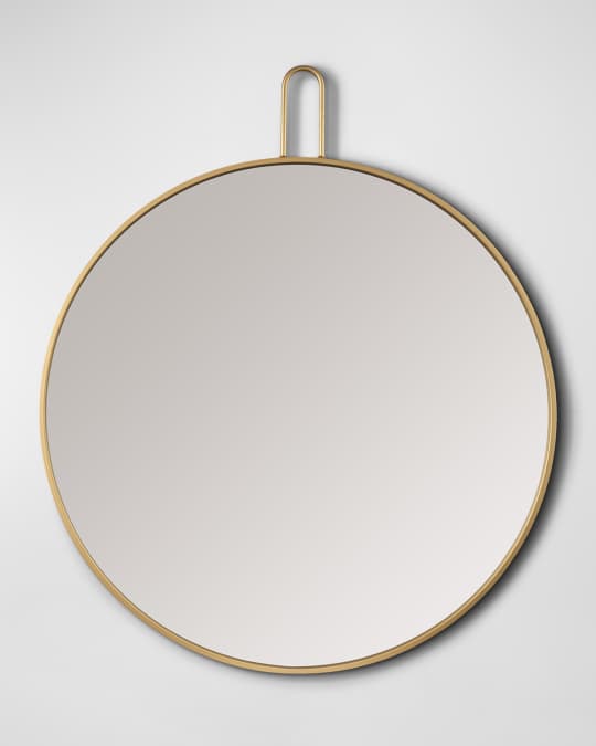 Surya Athanasia Golden Round Mirror | Neiman Marcus