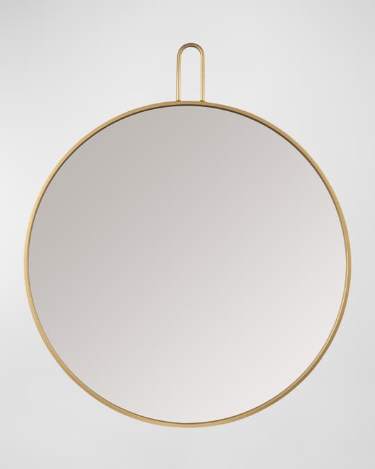 Surya Athanasia 30" Round Wall Mirror, Gold | Neiman Marcus