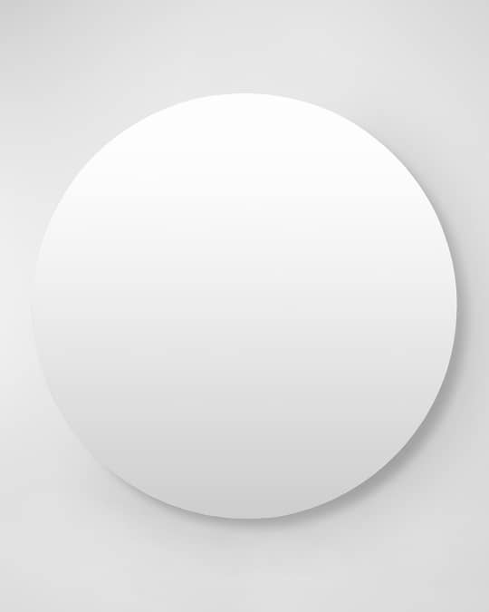 Surya Georgine Silver Gray Round Mirror | Neiman Marcus