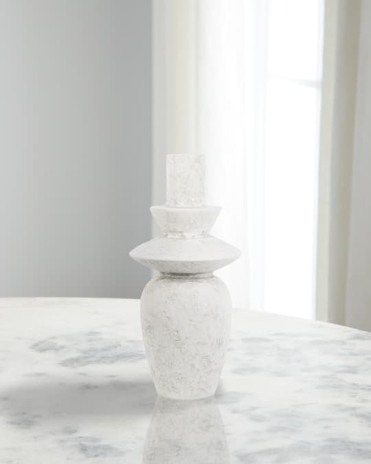 Surya Yagya 14" Ceramic Vase, White | Neiman Marcus