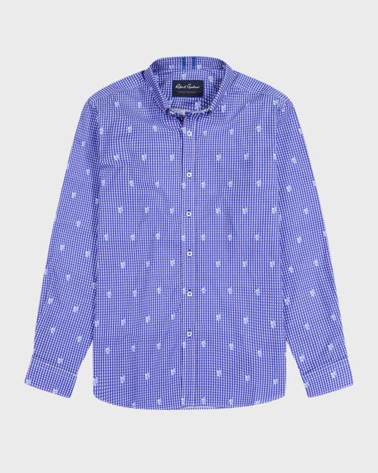 Robert Graham Men's Bryson Check Skulls Sport Shirt | Neiman Marcus