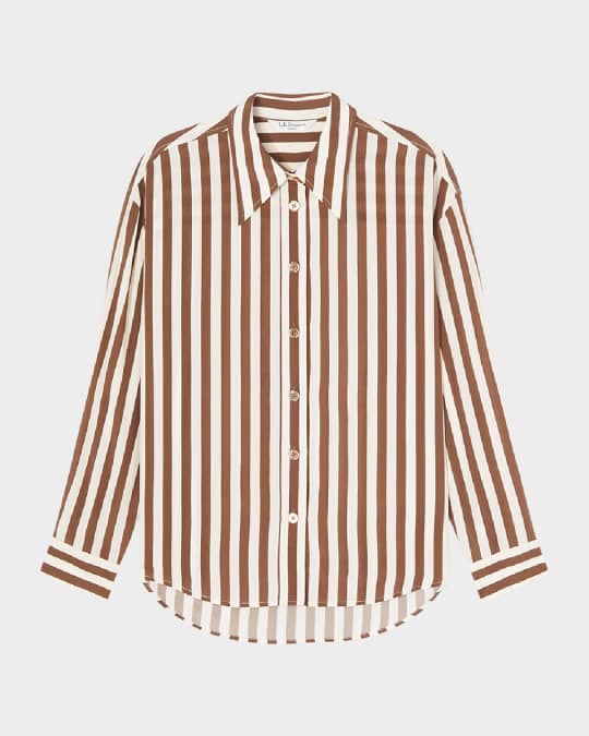 LK Bennett Blythe Striped Button-Down Blouse | Neiman Marcus
