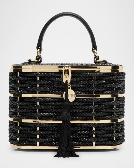 Judith Leiber Couture Willow Woven Crystal Basket Top-Handle Bag ...