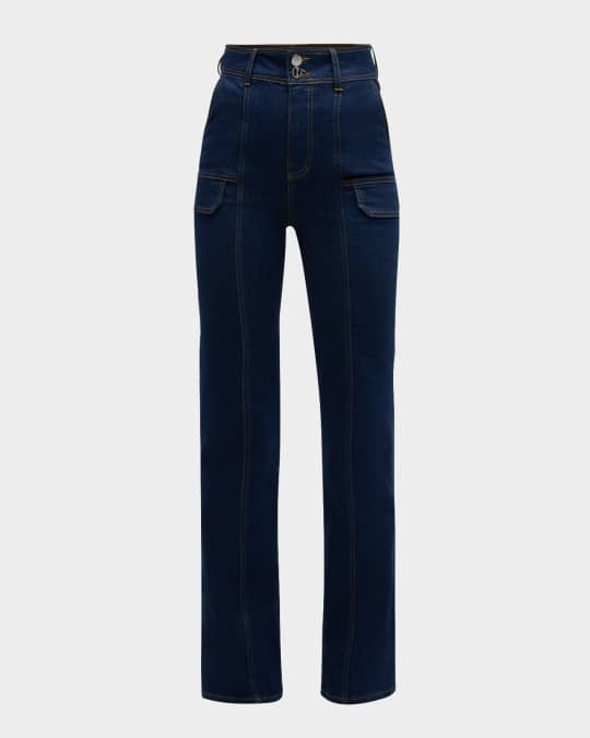 Derek Lam 10 Crosby Charles High-Rise Pocket Flare Jeans | Neiman Marcus