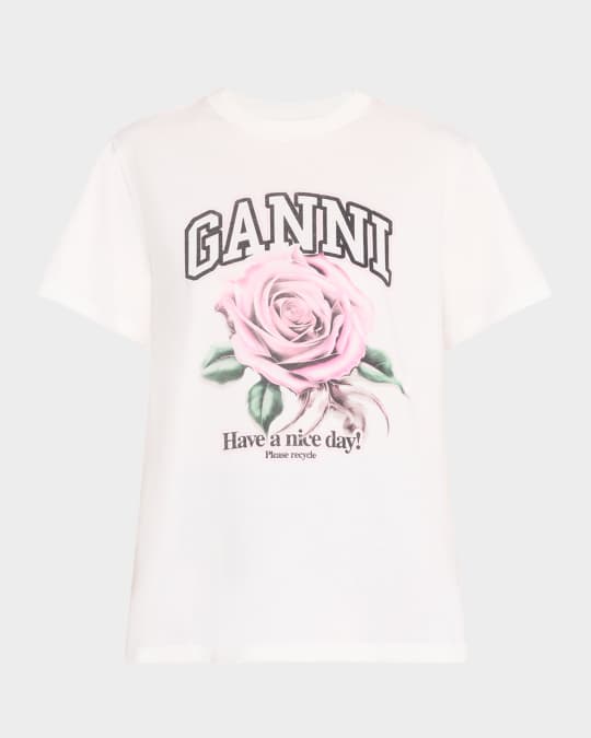 Ganni Rose Basic Jersey T-Shirt | Neiman Marcus