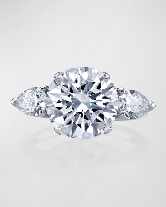 Neiman Marcus Diamonds Platinum 3 Stone Ring with Large White Round ...