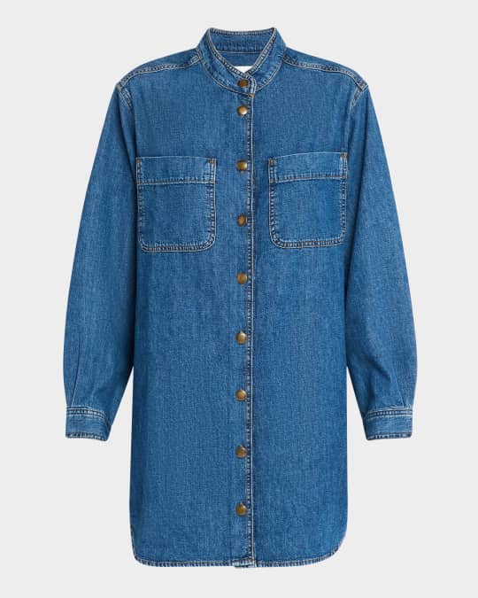 FRAME Double Pocket Denim Shirtdress | Neiman Marcus