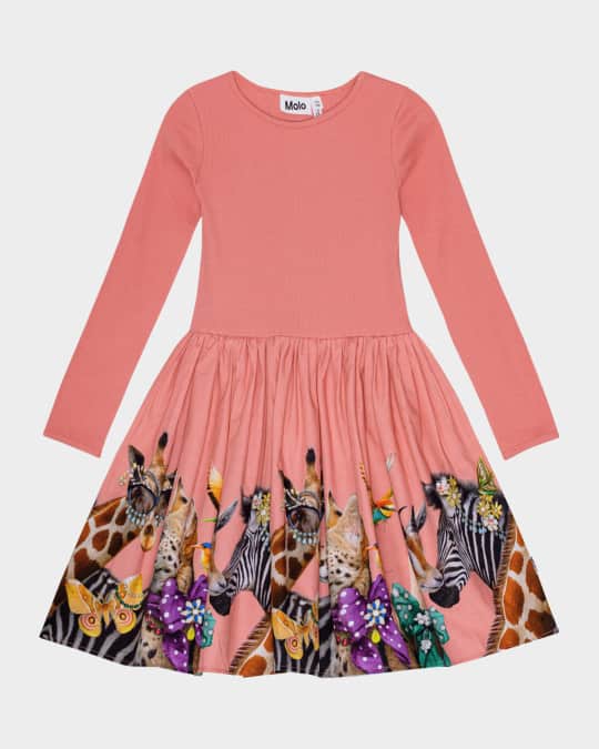 Molo Girl's Casie Combo Dress, Size 7-10 | Neiman Marcus
