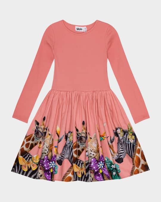 Molo Girl's Casie Combo Dress, Size 3T-6 | Neiman Marcus