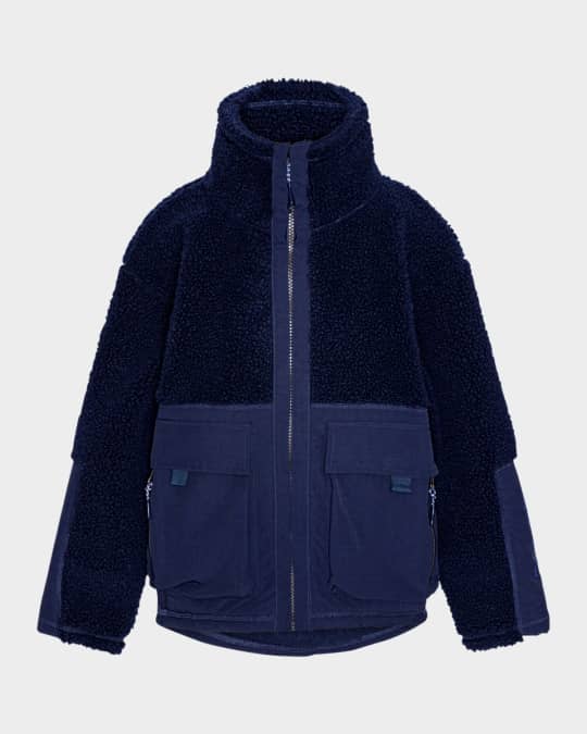 Molo Boy's Utha Fuzzy Two Toned Coat, Size 4-6 | Neiman Marcus