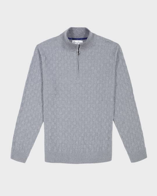 Robert Graham Men's Gavino Cotton Quarter-Zip Sweater | Neiman Marcus